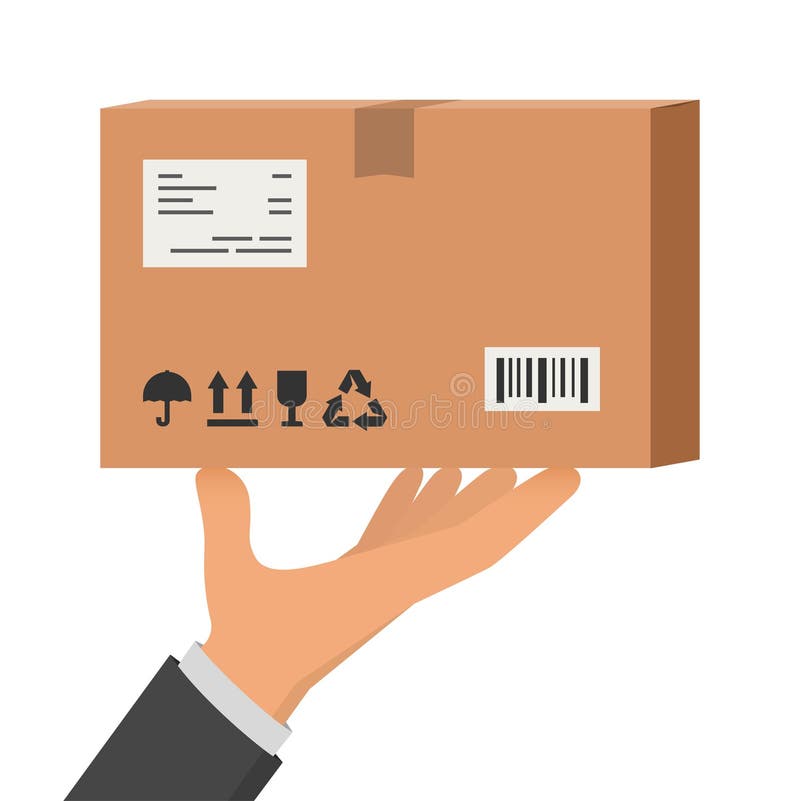 Hand Holding Package, Parcel Stock Vector - Illustration of service ...