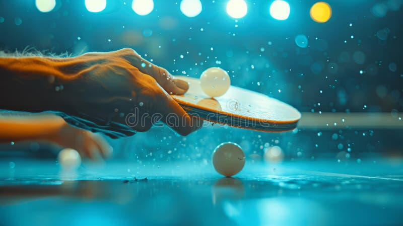 Hand Holding Paddle Hitting Ping Pong Balls Game Stock Photos - Free ...