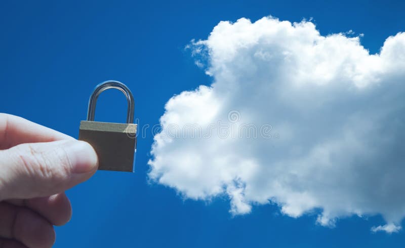 Hand Holding Padlock. Cloud Computing Stock Photo - Image of business ...