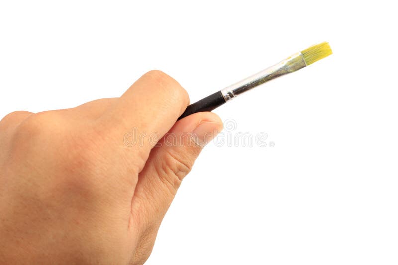 Hand holding paint brush stock photo. Image of idea, closeup - 35147470