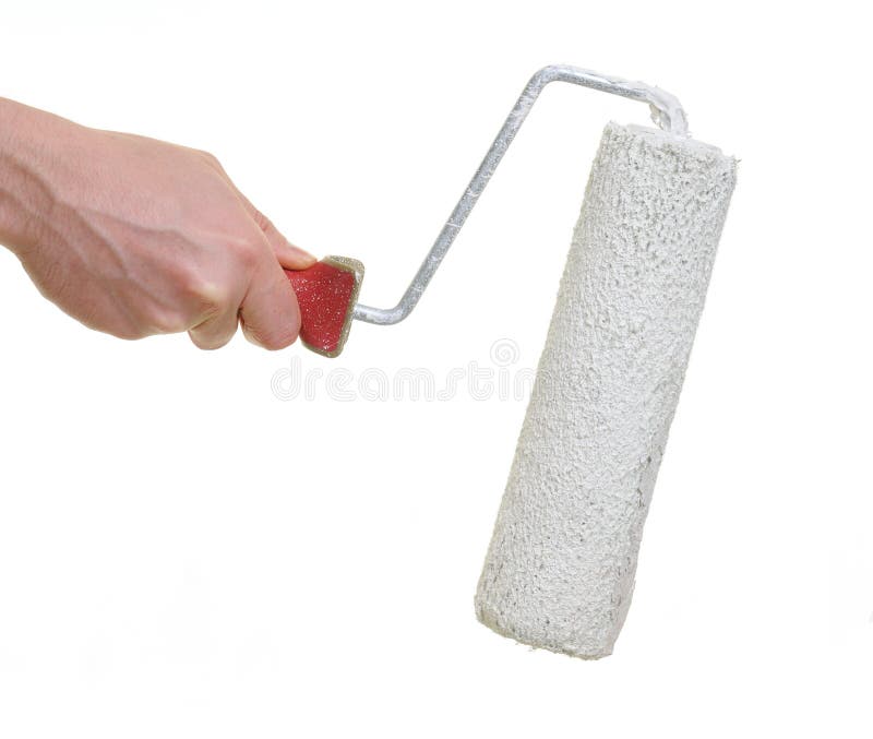 Hand holding paint roller stock image. Image of brightly - 7760373