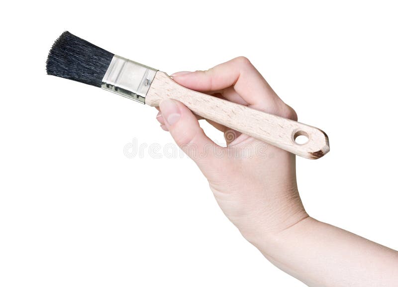 Hand holding paintbrush i stock photo. Image of design - 25520686