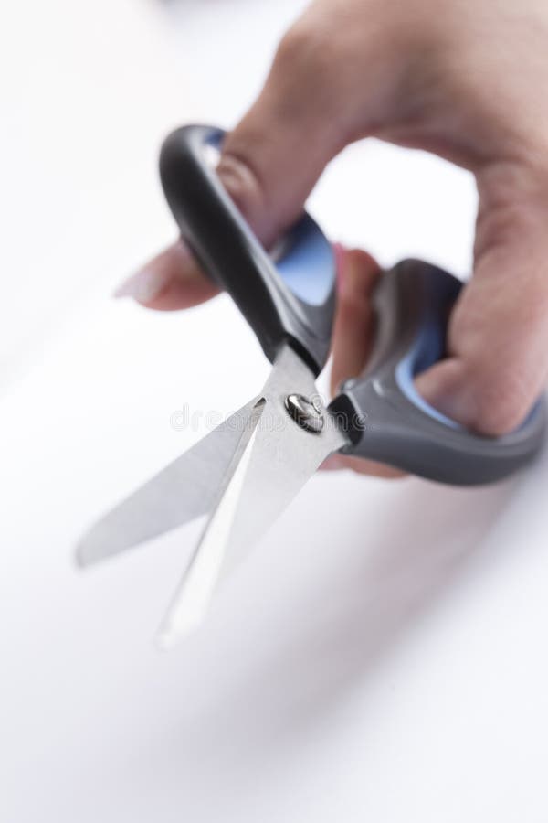 Hand Holding a Pair of Scissors Stock Image - Image of hands, paper ...