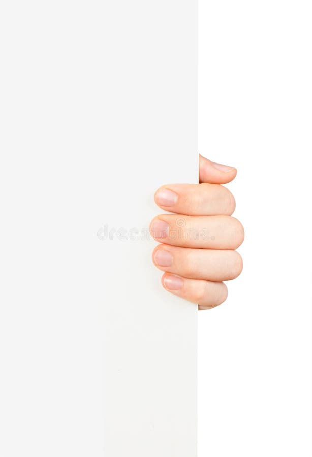 Hand Hold Paper Isolated on White Background Stock Image - Image of ...
