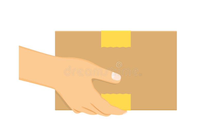 Hand Holding Paper Box Package Express Delivery, Courier, Shipping ...