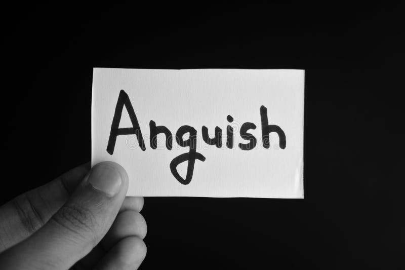 ANGUISH stock image. Image of font, message, reading - 373574697