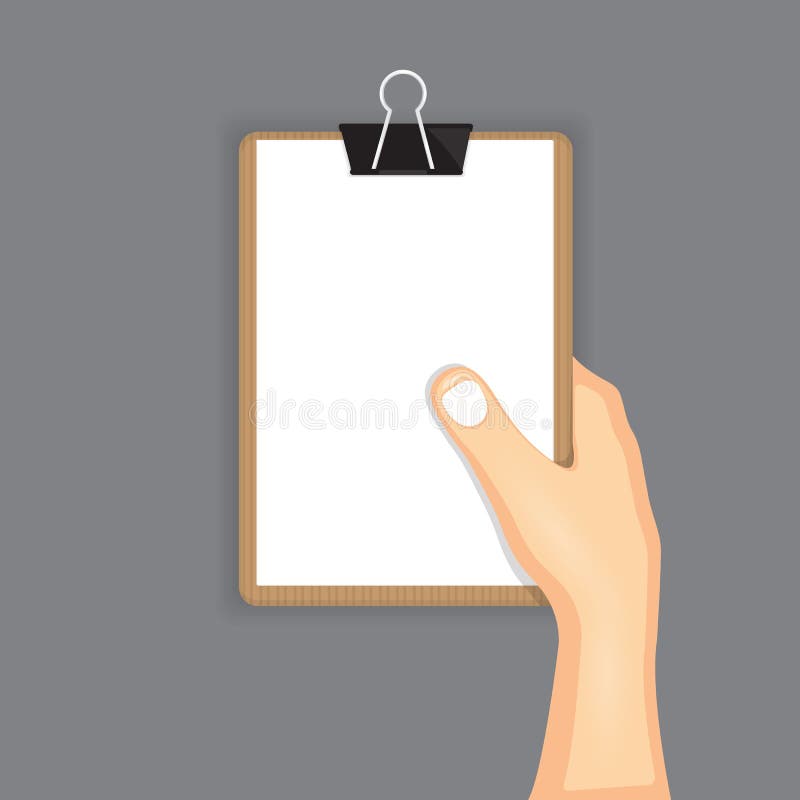 Hand holding paper stock illustration. Illustration of education - 64163117