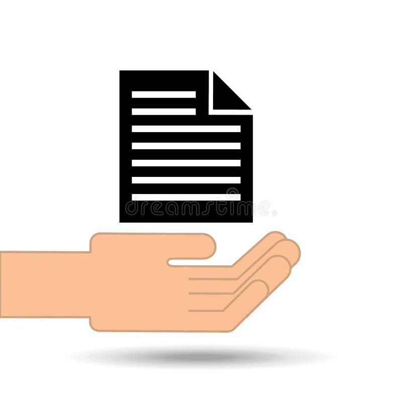 Hand Holding Paper File Graphic Stock Illustration - Illustration of ...