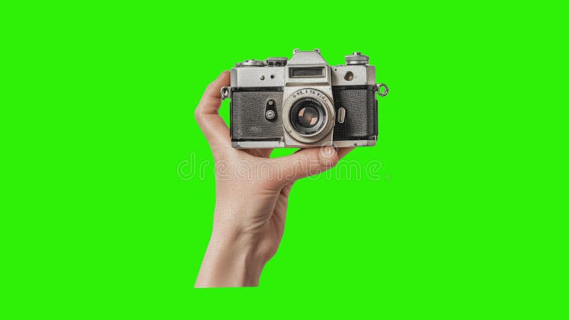 Hand Holding a Camera Paperfold Stopmotion Green Screen Stock Video ...