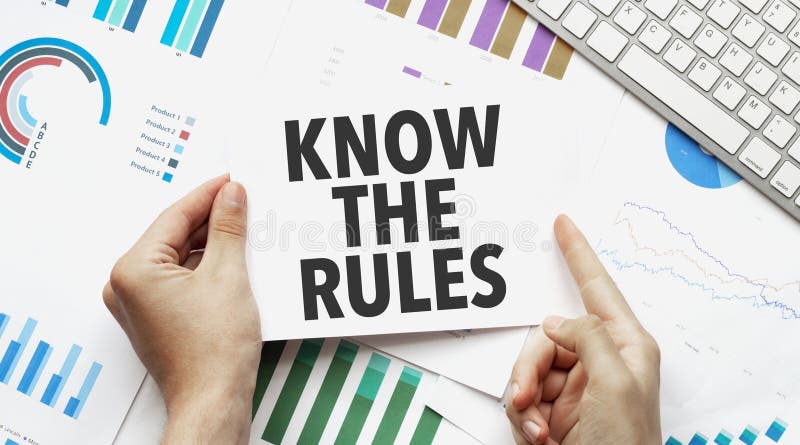 Hand Holding Paper with Text Know the Rules with Charts and Keyboard ...