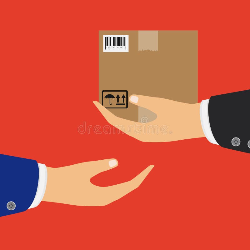 The Hand that is Holding the Parcel. Delivery Concept. Stock ...