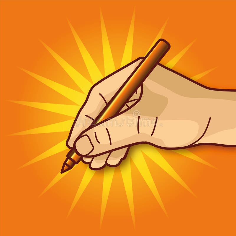 Hand Holding a Pen and Signing Stock Vector - Illustration of hand ...
