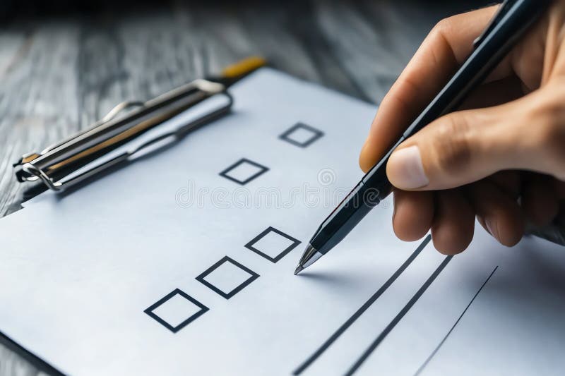 Hand Holding Pen Ticking Checklist on Paper for Productivity and ...