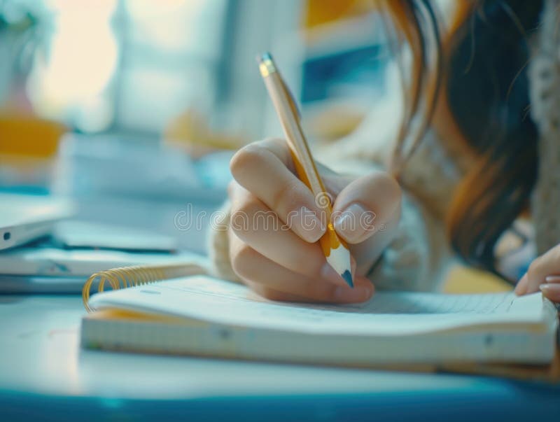 Student Writing stock photo. Image of handwriting, notepad - 366052712