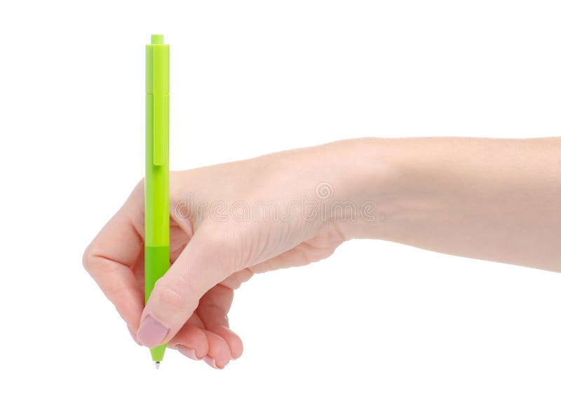 Hand holding pen stock photo. Image of human, people - 179815922