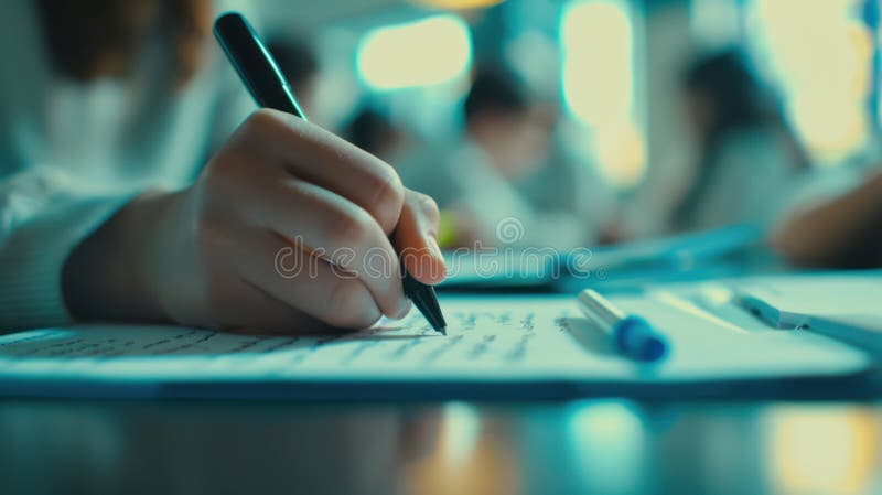 The Hand Writing Notes.AI Generated Image Stock Image - Image of ...