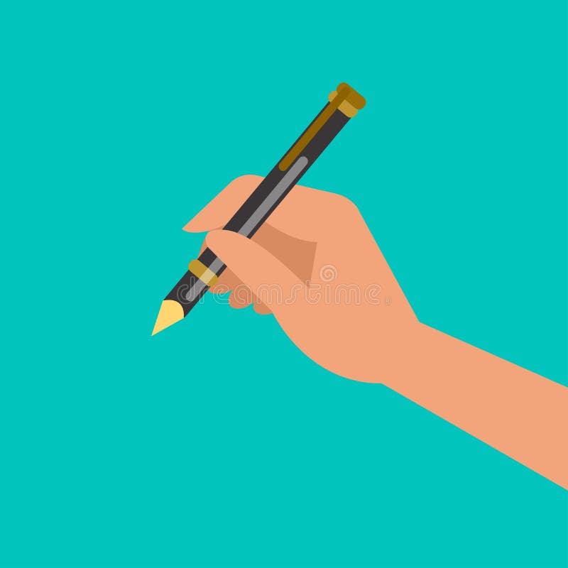Hand Holding Pen and Writing Stock Vector - Illustration of creative ...