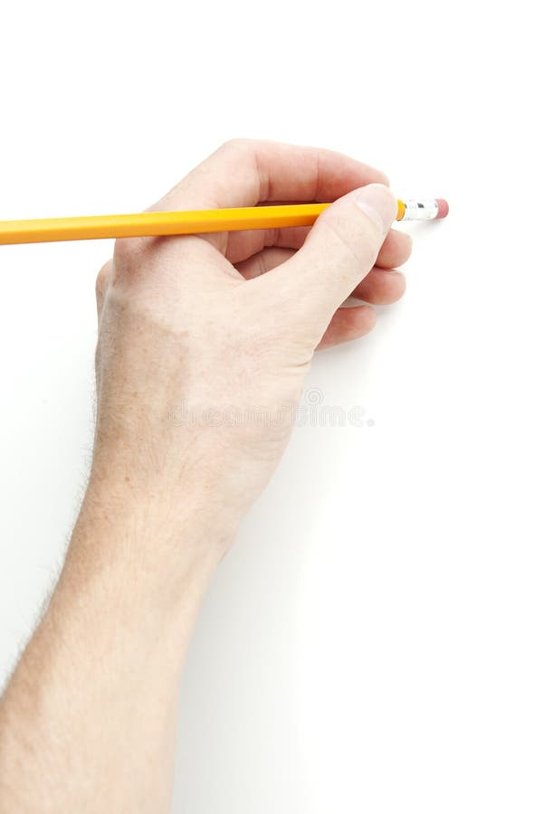 Hand Holding Pencil stock image. Image of eraser, finger - 10568487