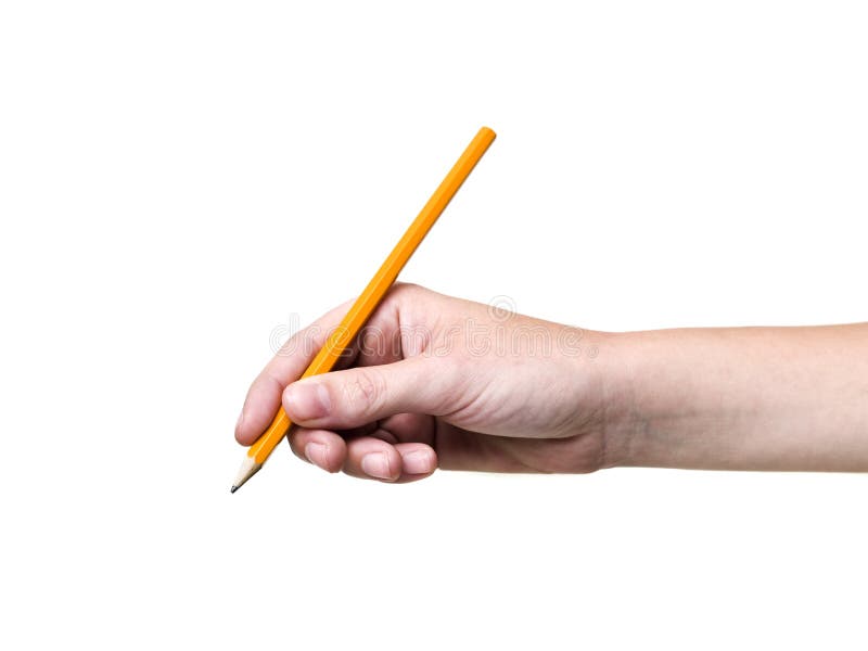 Hand holding a pencil stock image. Image of diagonal - 14680235
