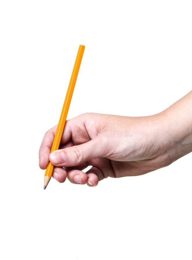 Hand Holding Pencil Pen. Writing Stock Photo - Image of paper, design ...