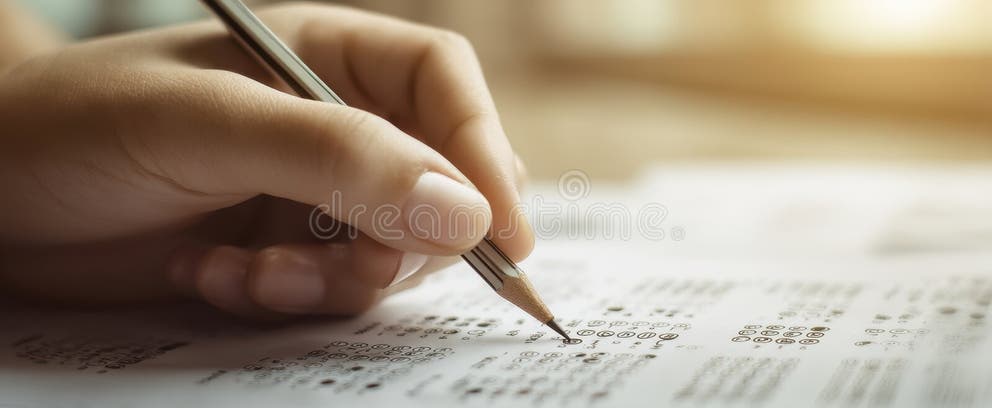 The Hand Holding a Pencil Annotating Important Educational Documents.AI ...