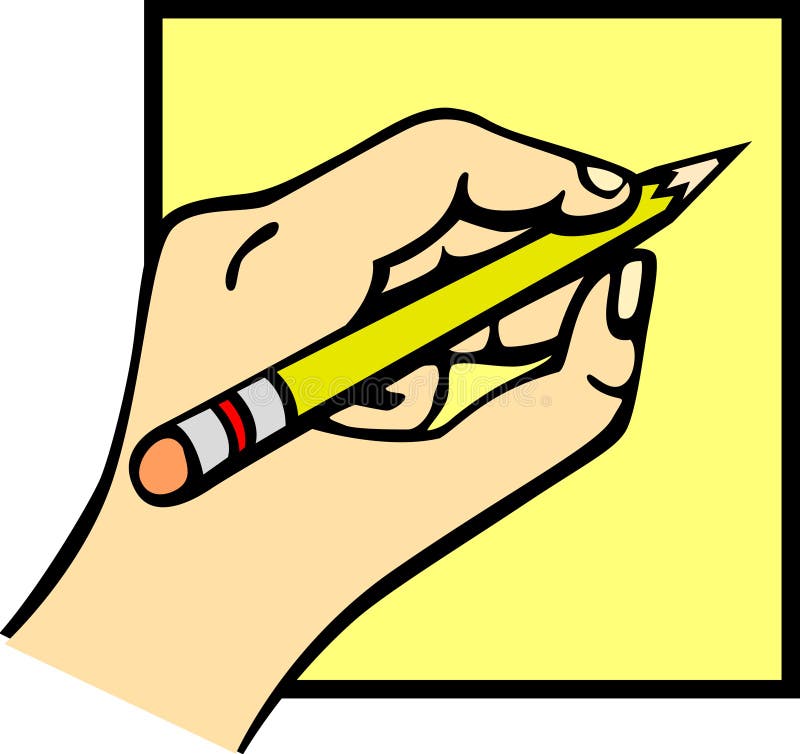 Hand Holding a Pencil Vector Illustration Stock Vector - Illustration ...