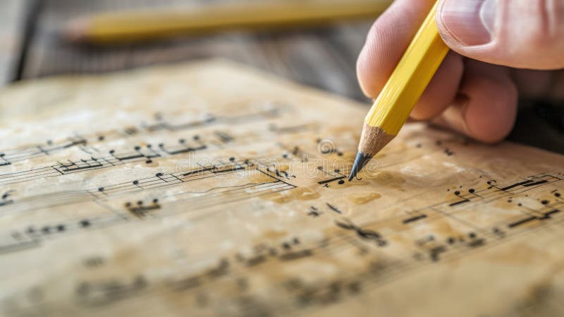 The Hand Writing Musical Notes.AI Generated Image Stock Image - Image ...