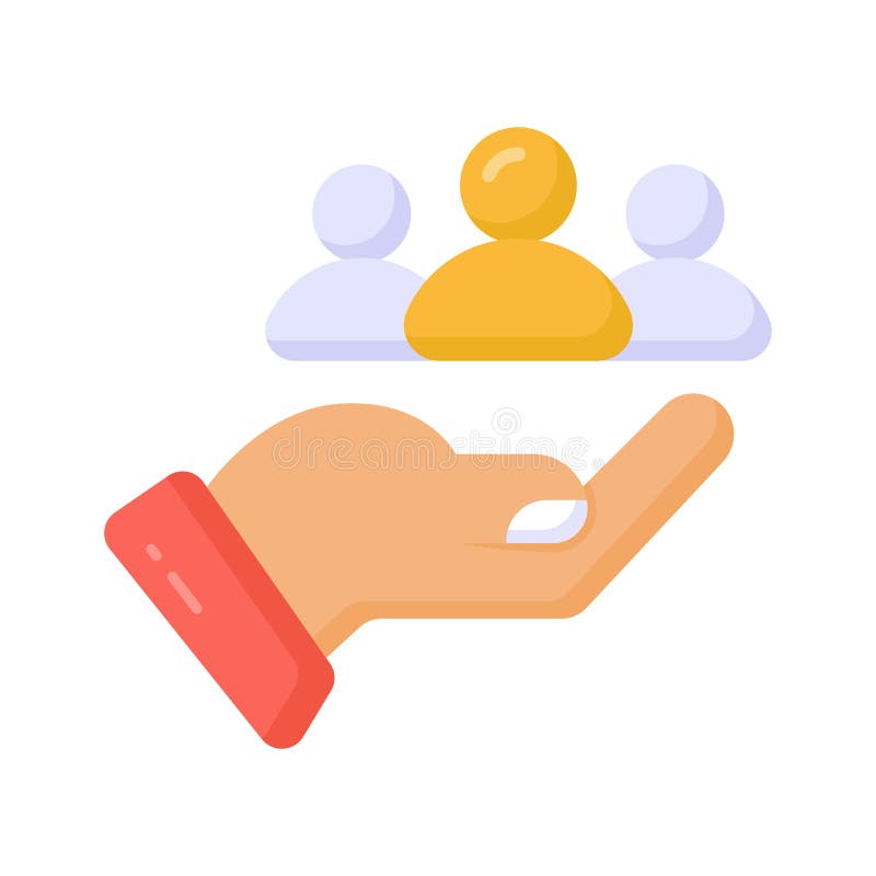 Hand Holding Persons Showing Concept Vector of Client Servicing, Flat ...