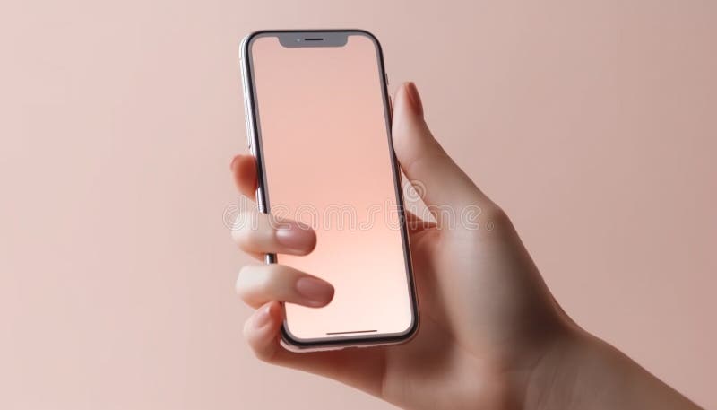 Hand Holding Phone Phone in Hand Amazing Illustration. Stock ...