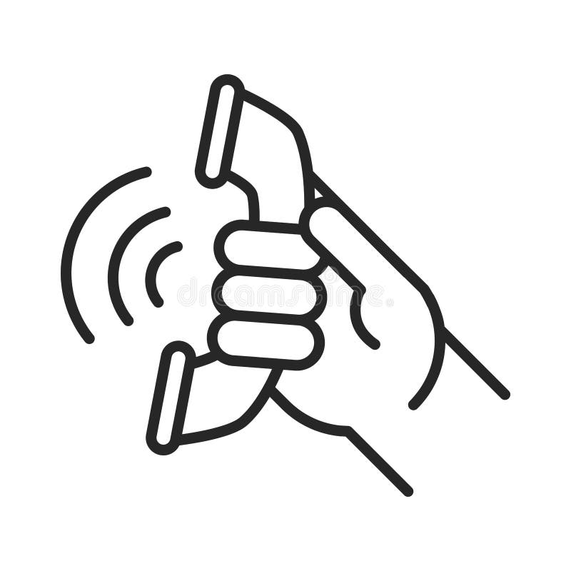 Hand Holding Phone Call Contact Line Style Icon Stock Vector ...