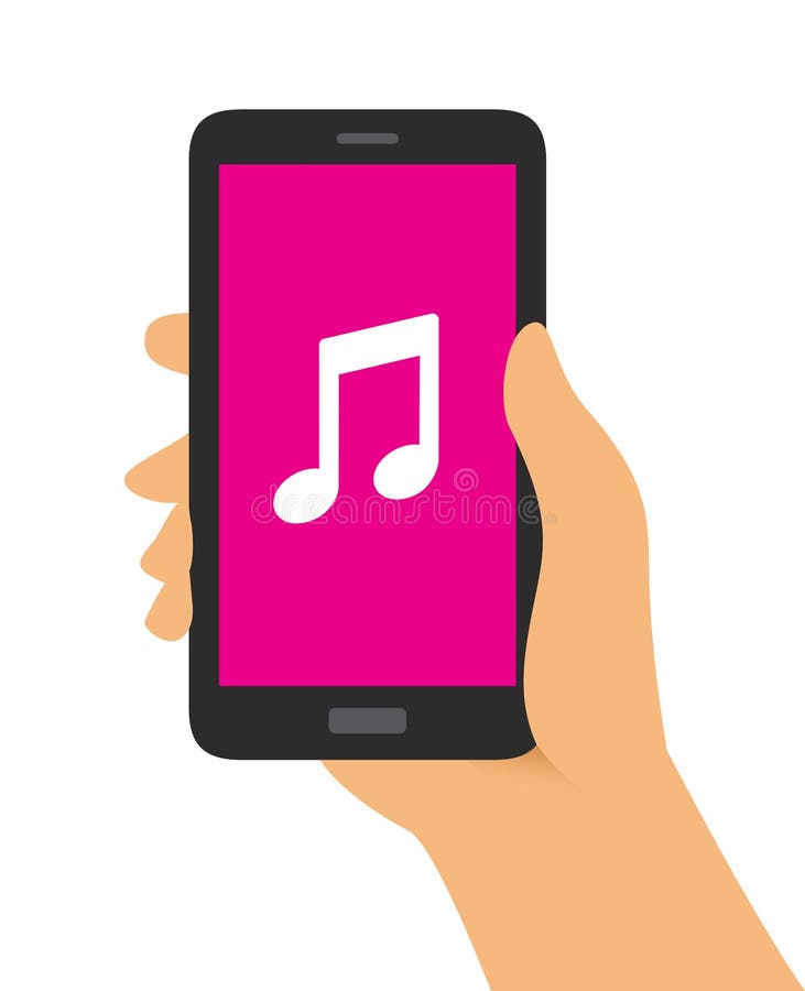Hand Holding Phone Music Icon Stock Vector - Illustration of music ...