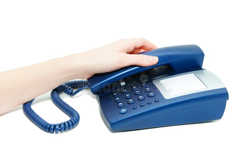 Hand Holding Phone Receiver Stock Photo - Image of call, equipment ...