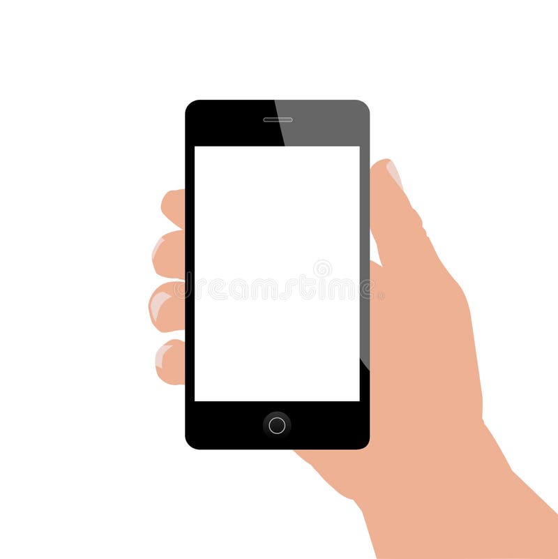 Hand Holding Phone, Vector Illustration Stock Vector - Illustration of ...