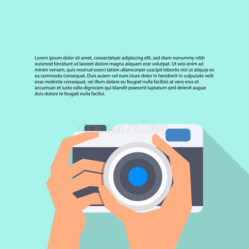 Hand Holding Photo Camera Photography Flat Design,Vector Illustration ...