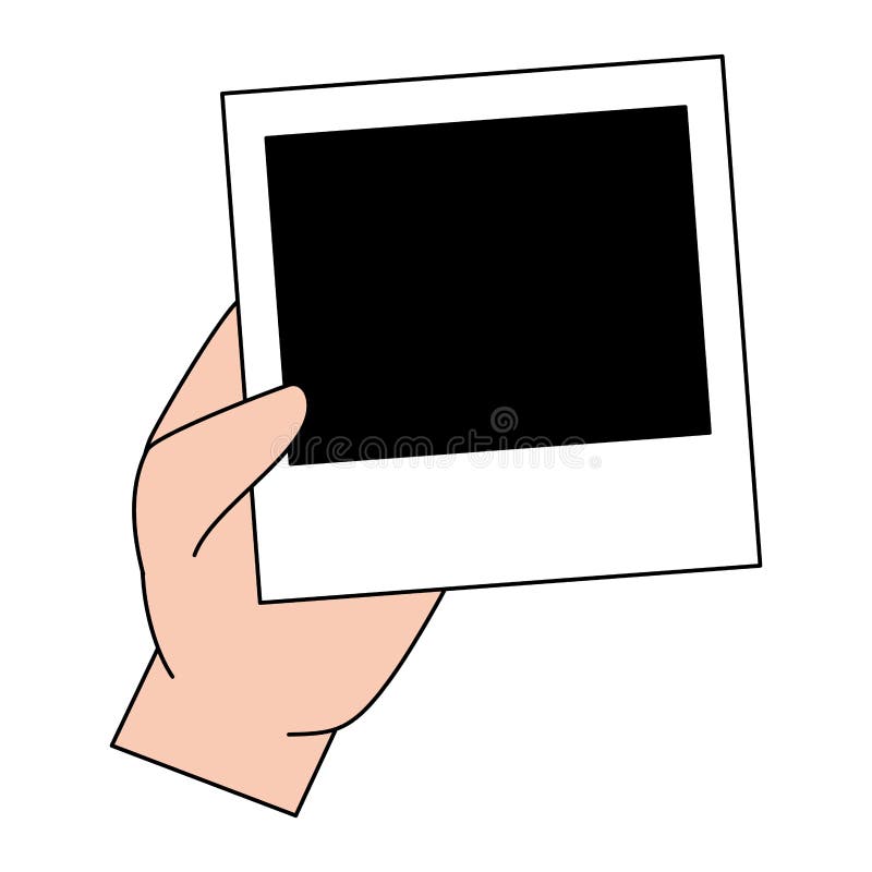 Hand holding photo frame stock vector. Illustration of antique - 144691829