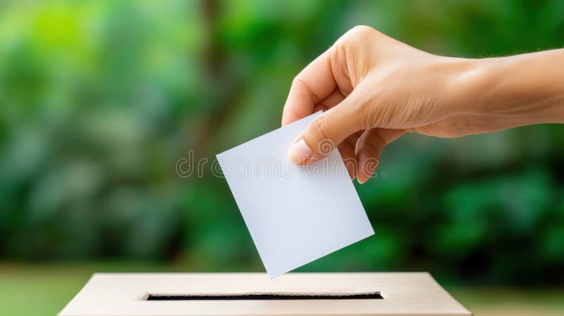 A Hand Holding a Piece of Paper in Front of a Box, AI Stock Image ...