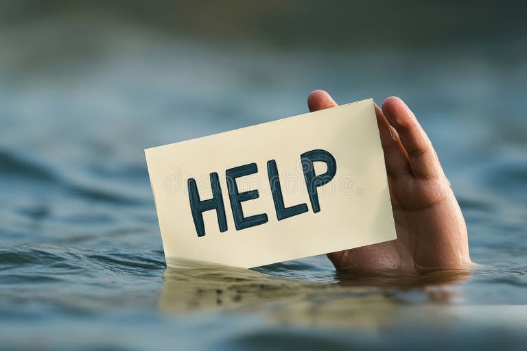 A Hand Holding a Piece of Paper that Says HELP Stock Image - Image of ...