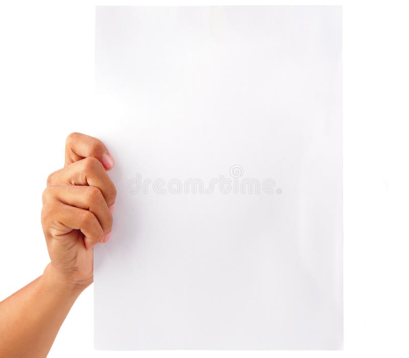 Hand Holding a Piece of Paper Stock Image - Image of hand, advertise ...
