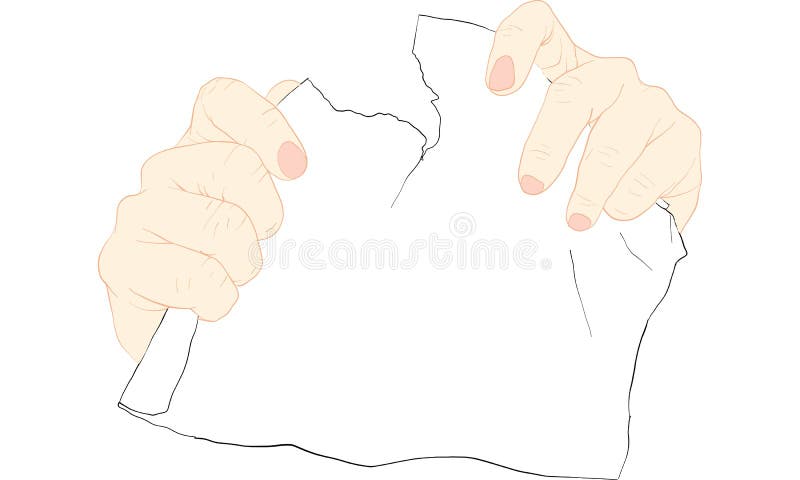 Hand Holding Piece of Paper Vector Stock Vector - Illustration of ...