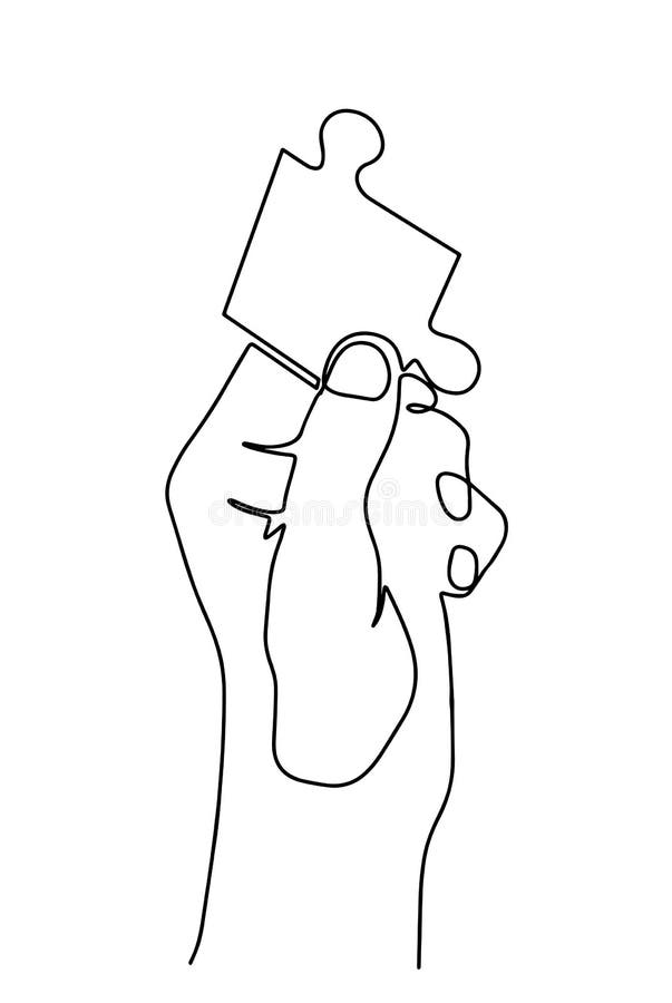 Continuous Line Art Puzzle Piece Stock Illustrations – 202 Continuous ...