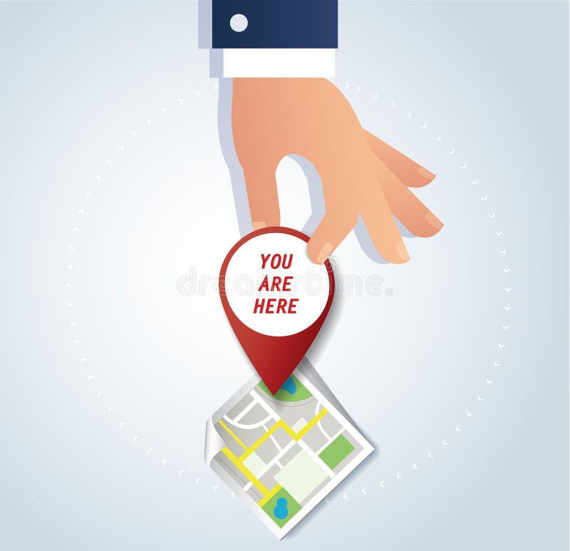 Hand Holding Pin Icon, Red Location Icon Vector Illustrations Stock ...