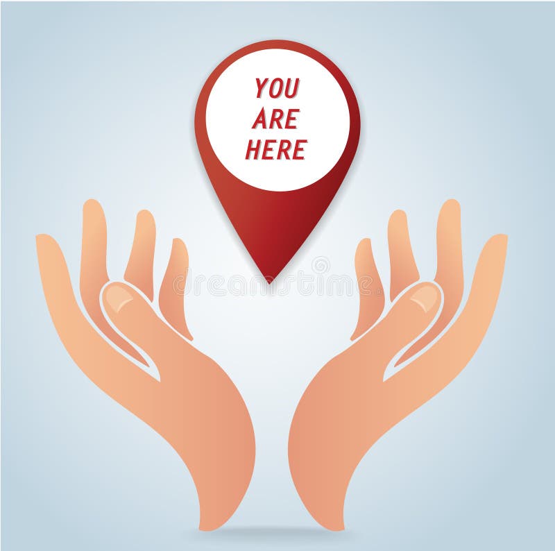 Hand Holding Pin Location Icon Vector Design Stock Vector ...