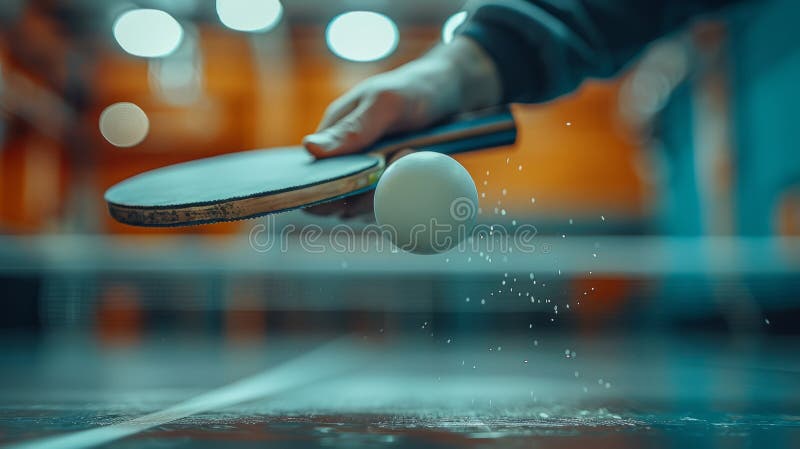 Hand Holding Ping Pong Paddle Hitting Ball Motion Stock Photos - Free ...