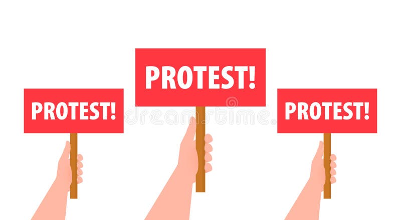 Hand Holding Placard Protest. Demonstration or Revolution Stock Vector ...