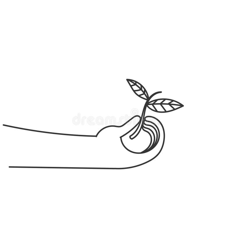 Hand Holding Plant Seeds in Doodle Style Stock Vector - Illustration of ...