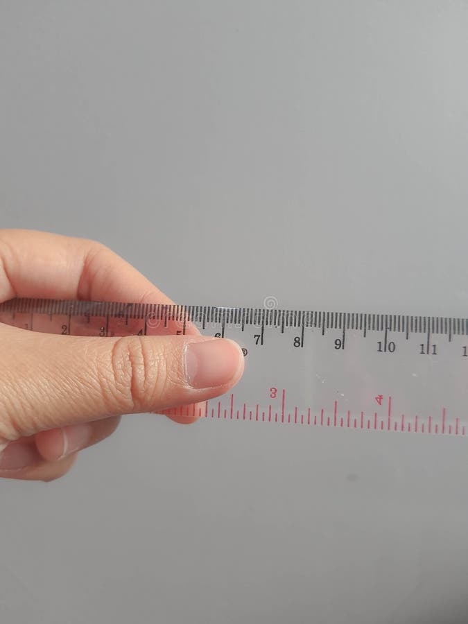 A Hand is Holding a Plastic Ruler Stock Image - Image of geometric ...