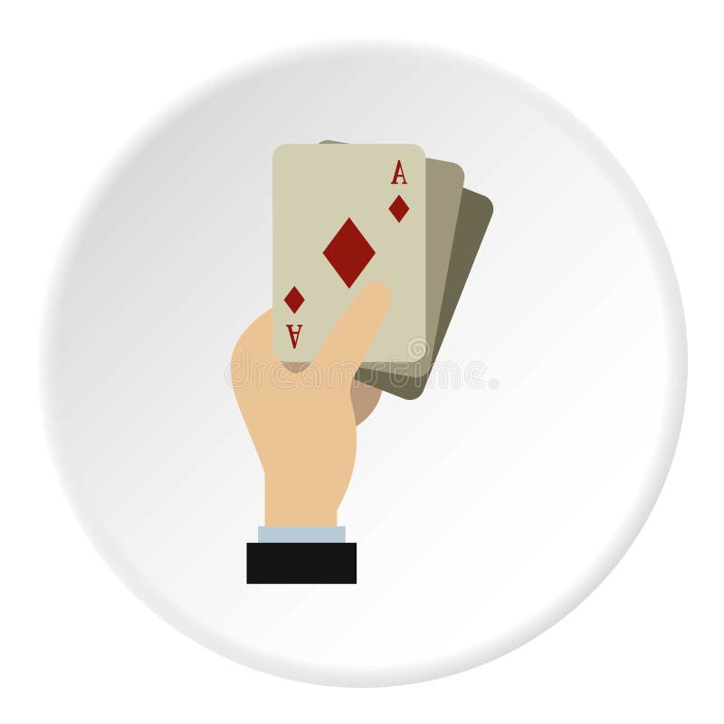Hand Holding Playing Cards Icon Circle Stock Vector - Illustration of ...