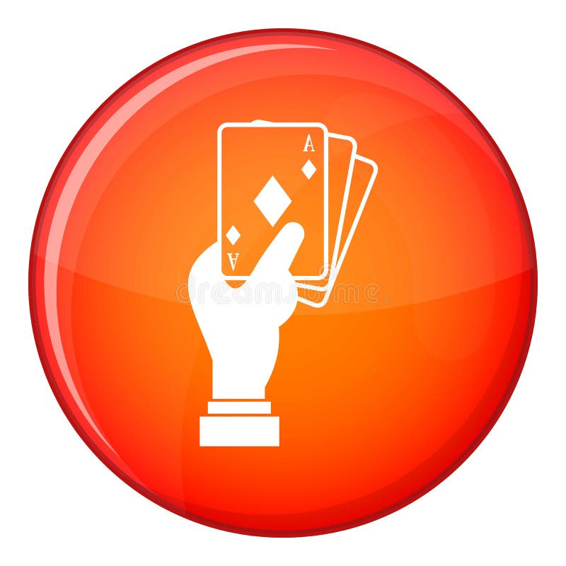 Hand Holding Playing Cards Icon, Flat Style Stock Vector - Illustration ...