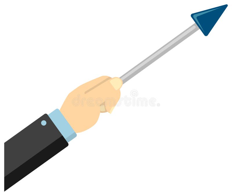 Hand Holding Pointing Stick Vector Illustration / Business Person Stock ...