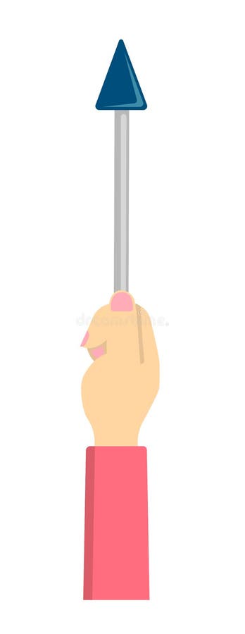 Hand Holding Pointing Stick Vector Illustration Female Hand Stock ...